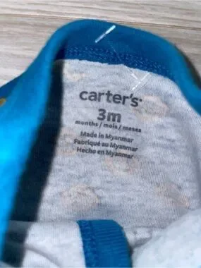 One Pieces | Carters Footed Sleeper 3m Blue Safari Animal Print Snap ...
